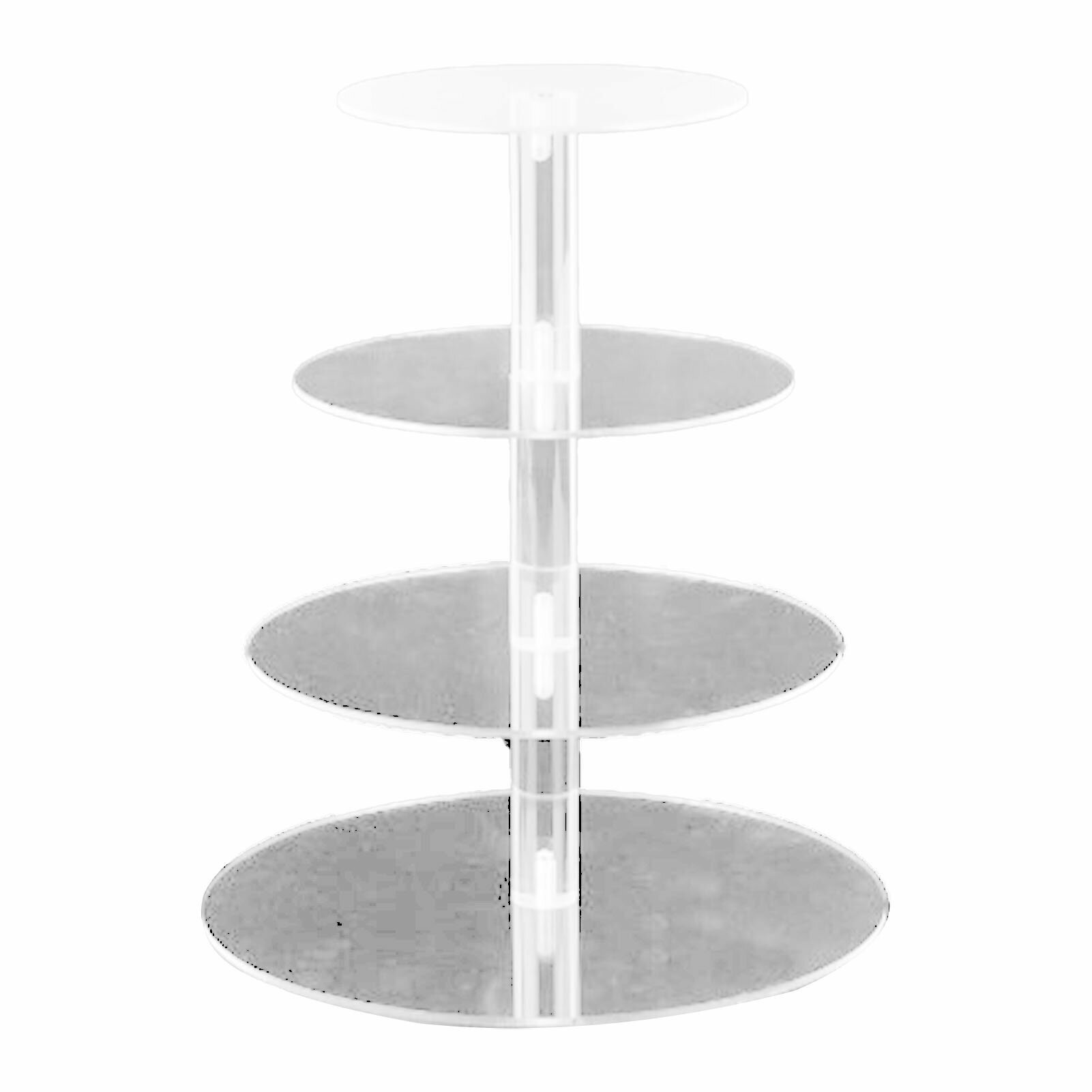 Кекс -подставка многоуровневого уровня прозрачная акриловая башня с высокой стабильностью для дисплея для сервировки 4 -го уровня