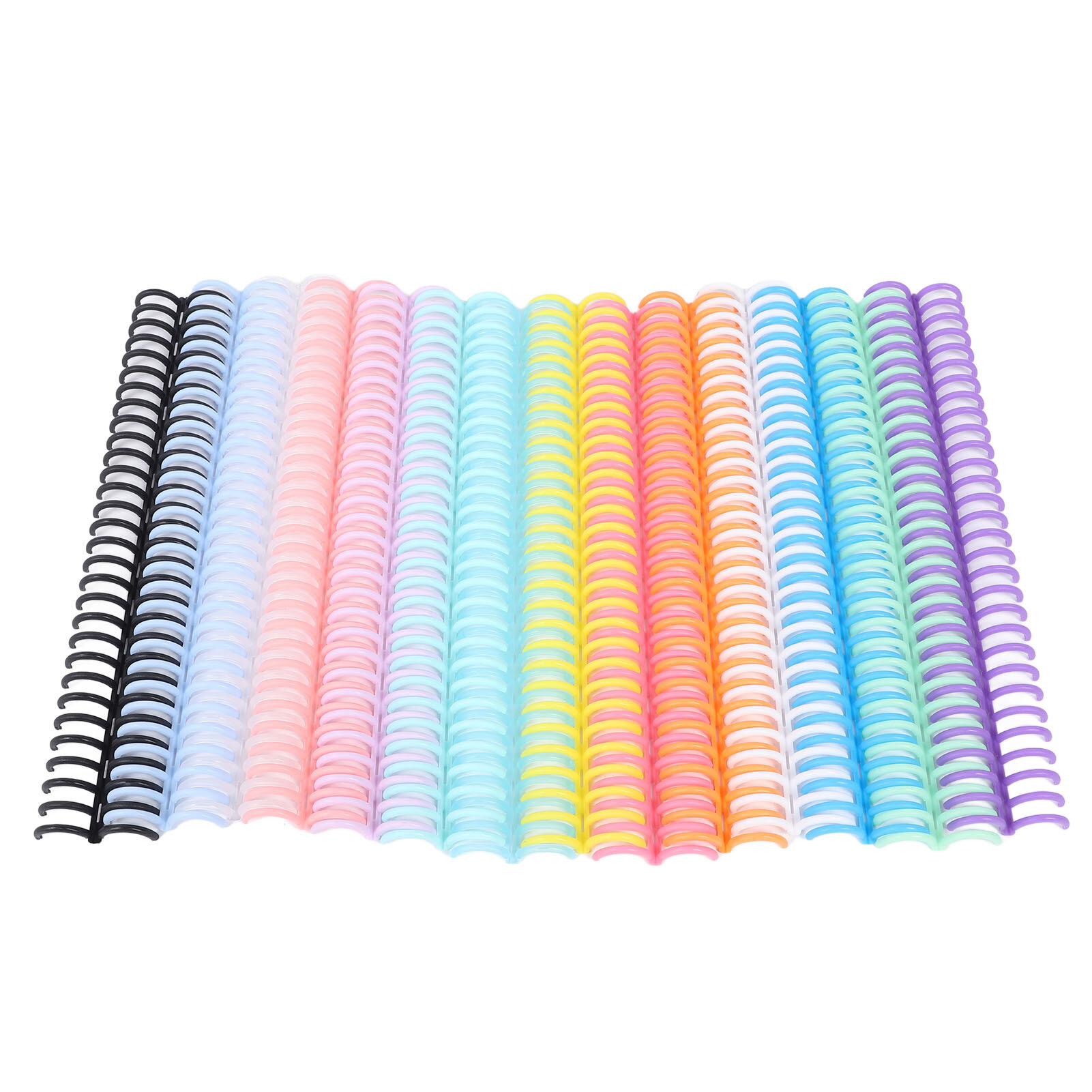 14Pcs 14 Colors Comb Binding Spines 150 Sheet Capacity 19mm X 30 Ring PP Plastic Binder Combs for Notebook Desk Calendar