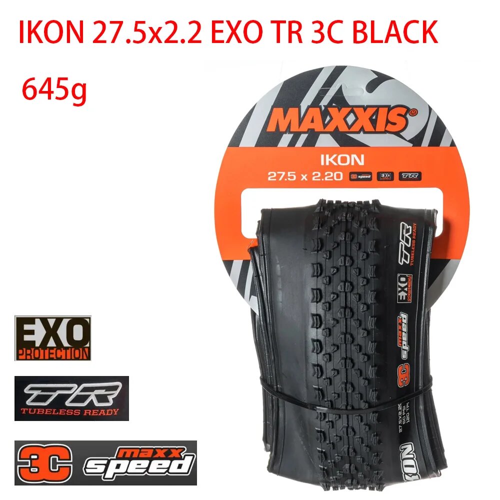 MAXXIS IKON шина для горного велосипеда 26 27,5 29 дюймов Черный, 27.5x2.2 EXO TR 3C B