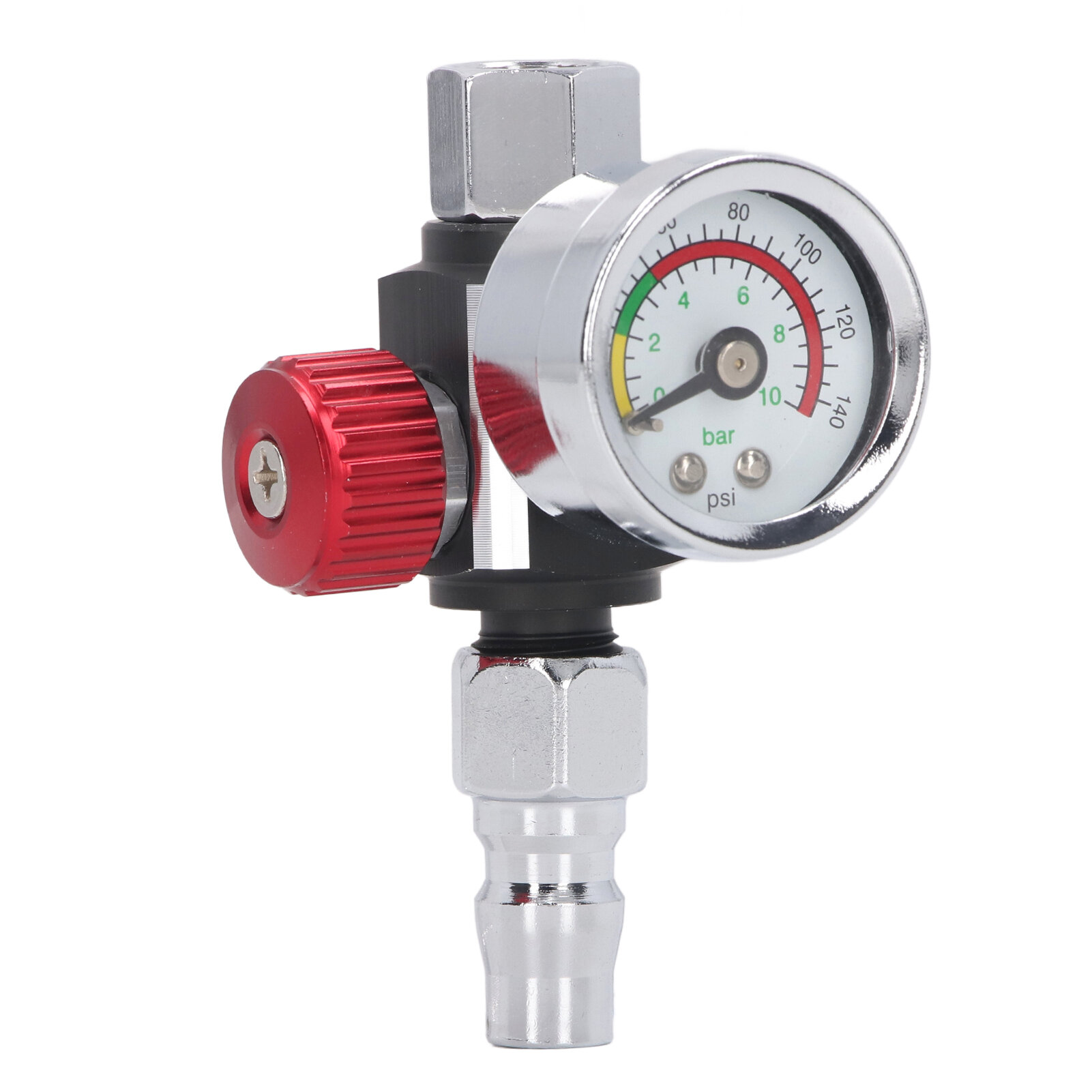 Регулятор давления воздуха для краскопульта G1/4 дюйма. Быстрая и точная регулировка давления в пистолете от 0 до 10 бар.
