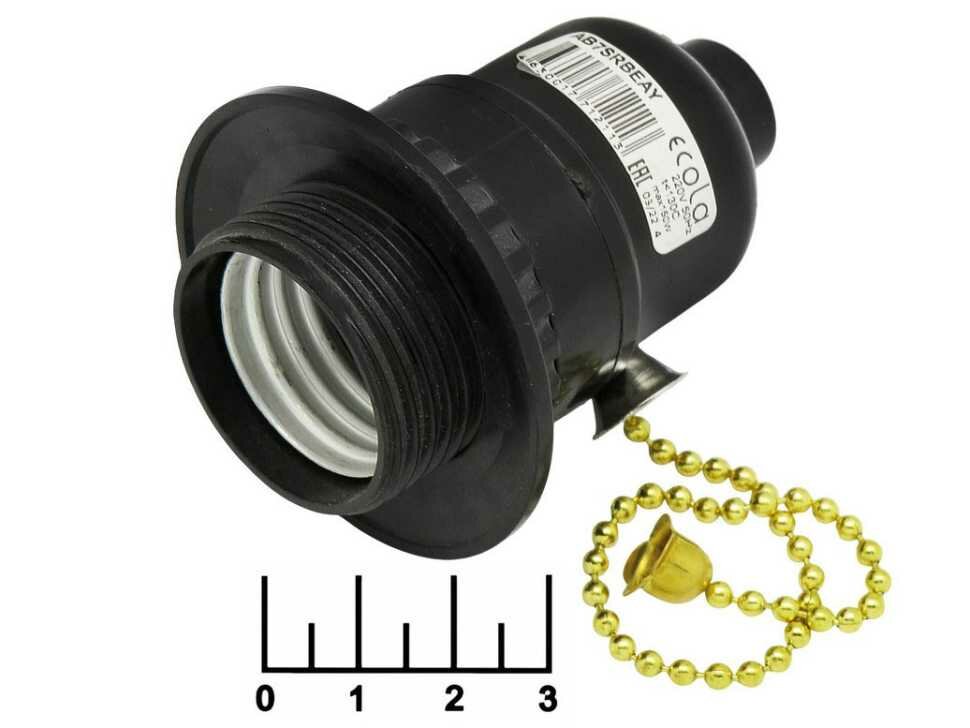 Патрон для лампы E27 подвесной с цепочкой черный (AB7SRBEAY)