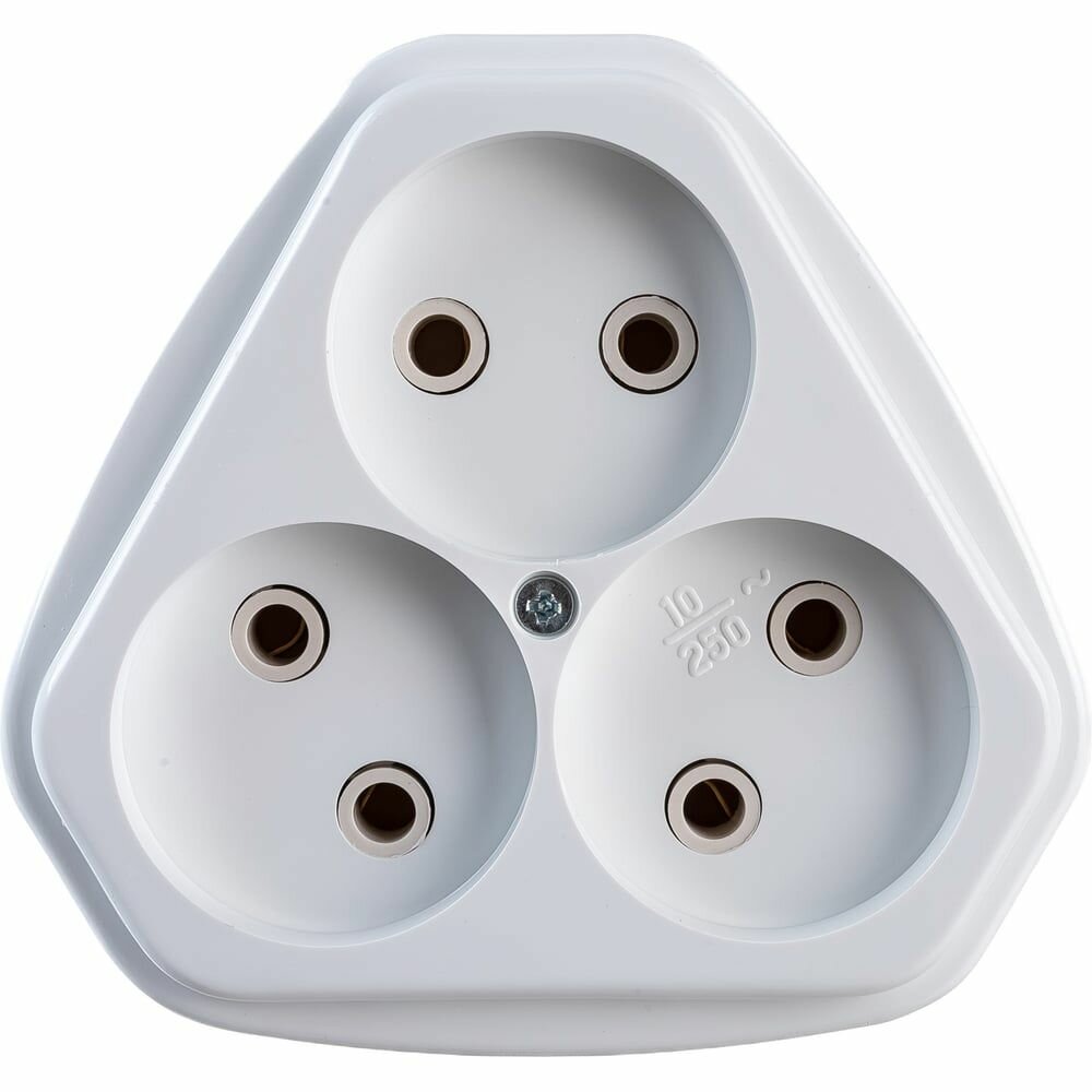 Розетка 3-м СП РС10-394 10А IP20 бел. Кунцево 5928