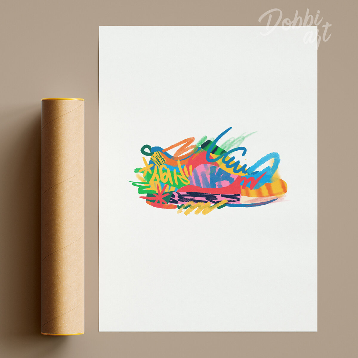 Постер Кроссовки граффити 50х70 см коллаж современный постер / Современный постер/ современный постер/ Постер для интерьера/ Декор на стену/ Постер для дома, офиса/ Картина для интерьера