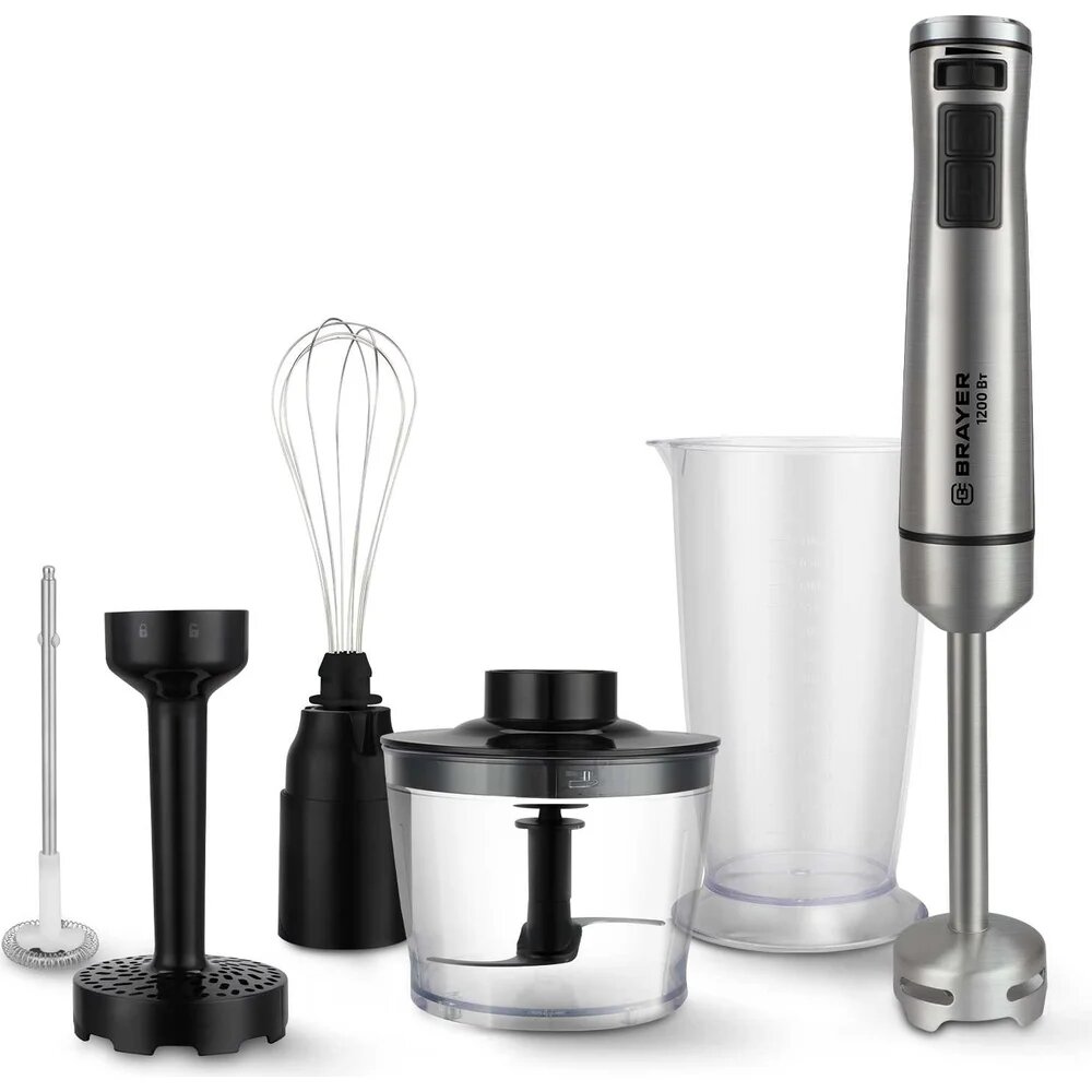 BRAYER 1252BR Блендер погружной , 1200 Вт, стакан 700 мл, турбореж, плавная рег. скорости BR1252