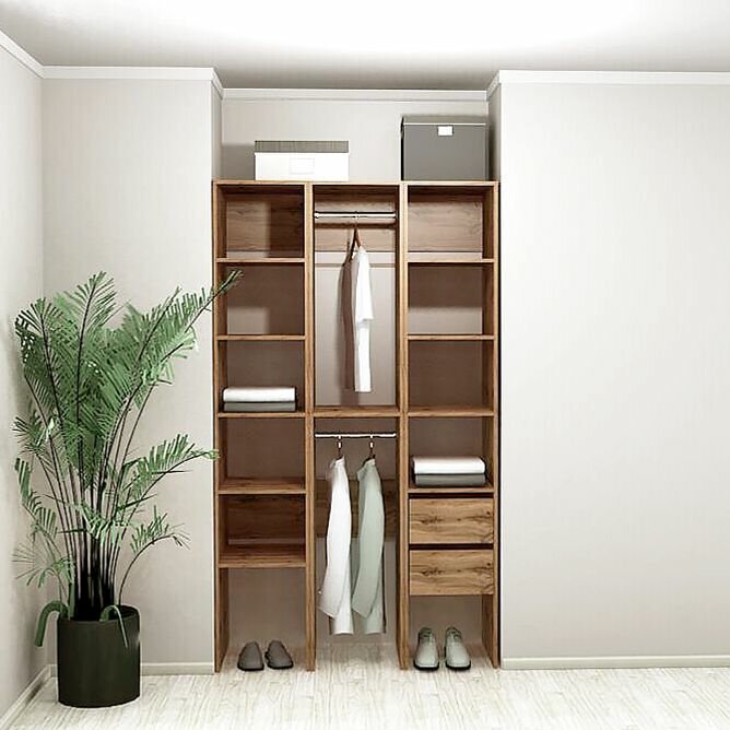 Гардеробная система Комплект стеллаж Модус № 14 120х40х208,4 см Дуб Вотан