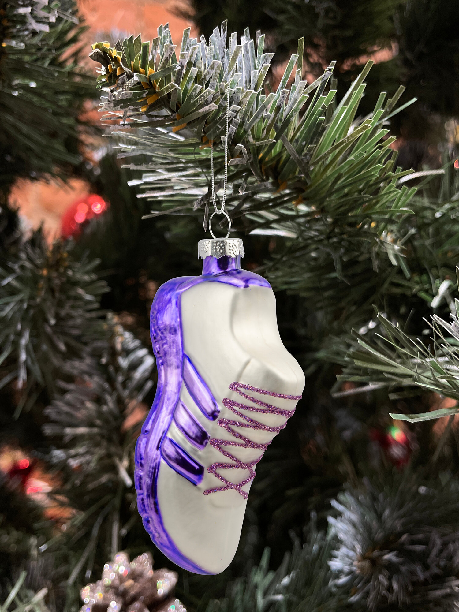 Стеклянные новогодние елочные игрушки "UltraMarin" 195-LN "Кроссовок"