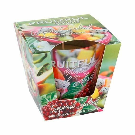 Свеча ароматическая Bartek Candles Фруктовый, в стакане, 9х7.5 см, 115 г