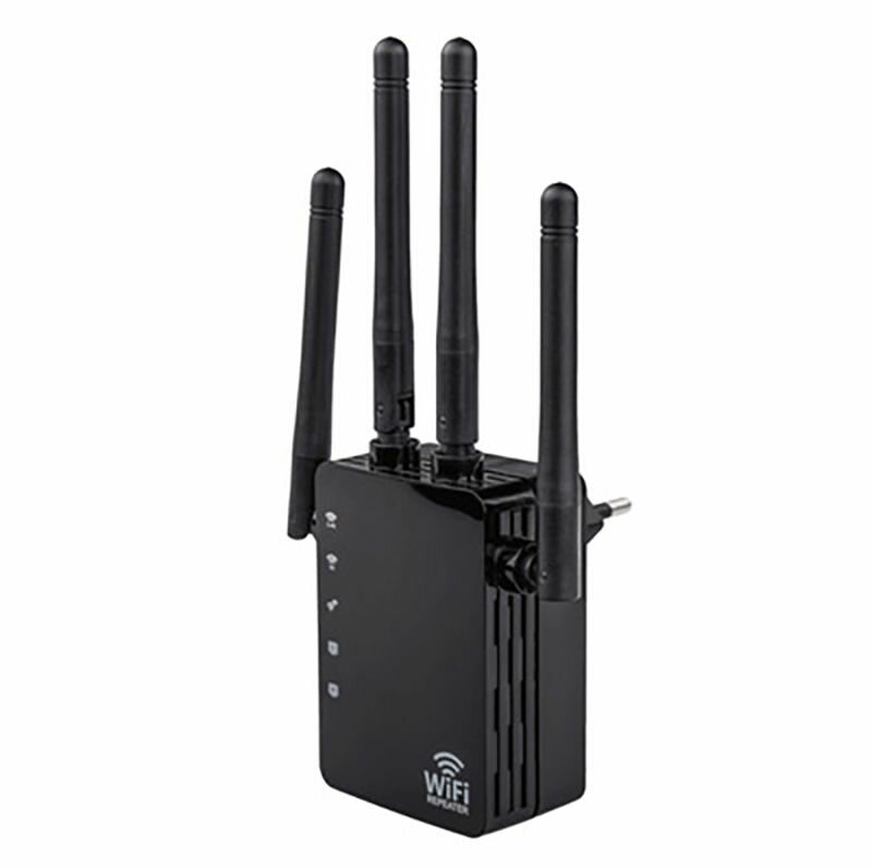 Двухдиапазонный 1200M WIFI репитер 2.4 и 5.8G, европейский стандарт, черный