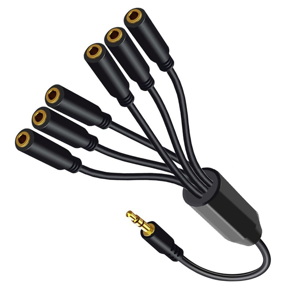 3,5 мм Кабель-разветвитель для наушников с 1 по 6/5/4/3 портами Aux-кабель для наушников AUX-шнур