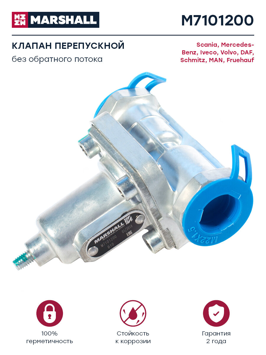 Клапан перепускной без обратного потока