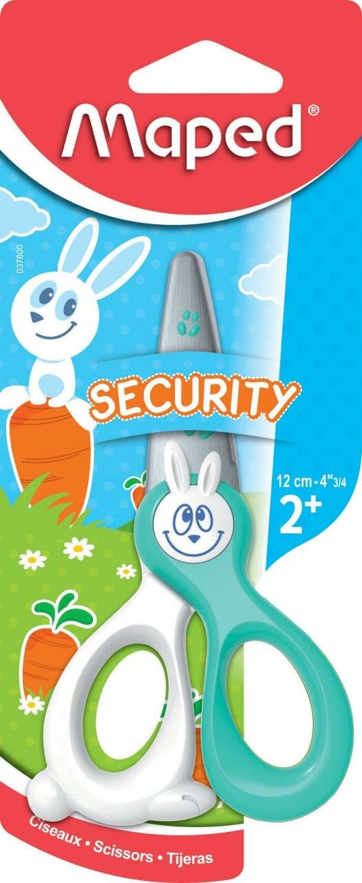 Ножницы детские MAPED KIDICUT безопасные 120 мм, ручки пластиковые ассорти, лезвия металл+пластик с