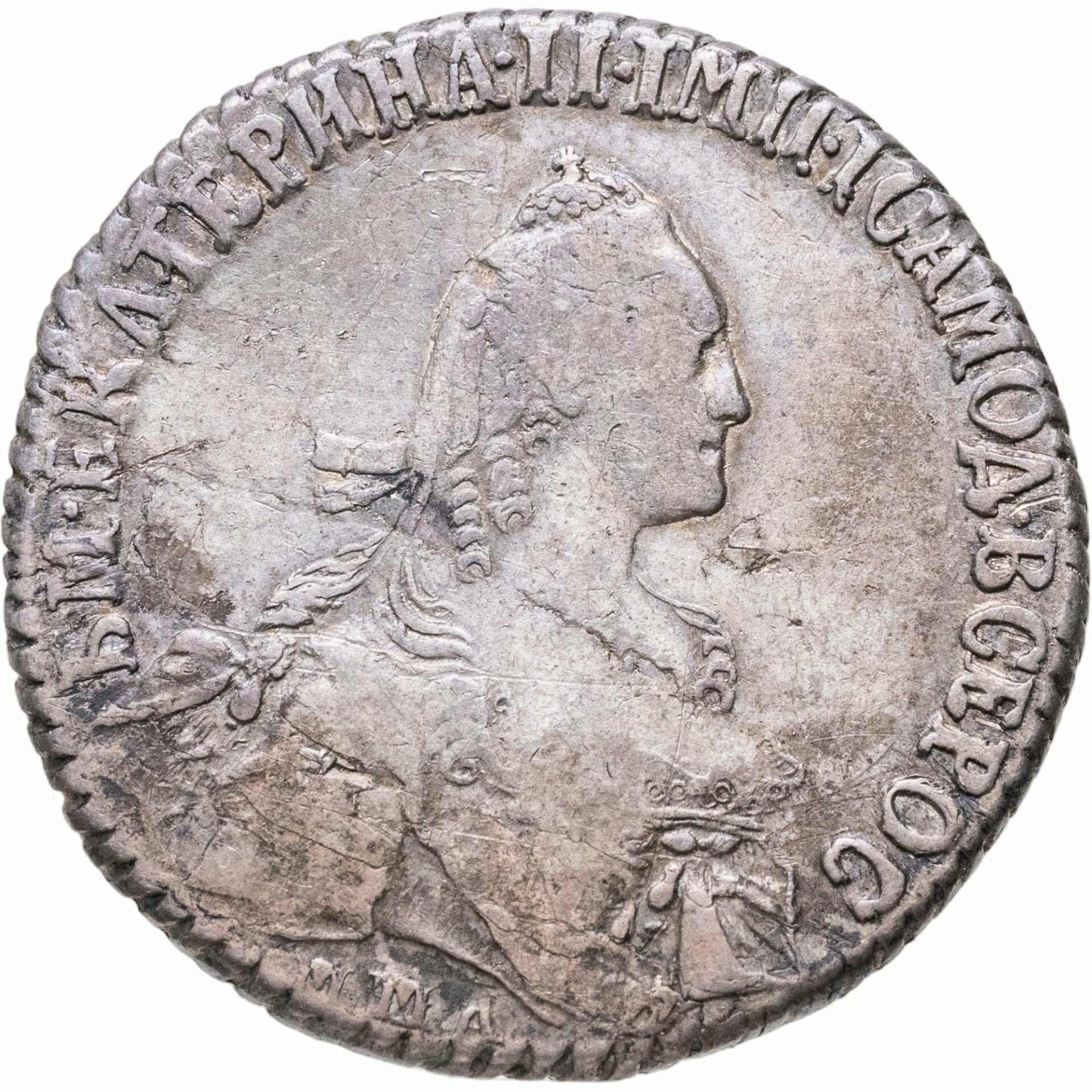 Полуполтинник 1775 ММД-СА, Серебро 750, в сохранности VF-XF