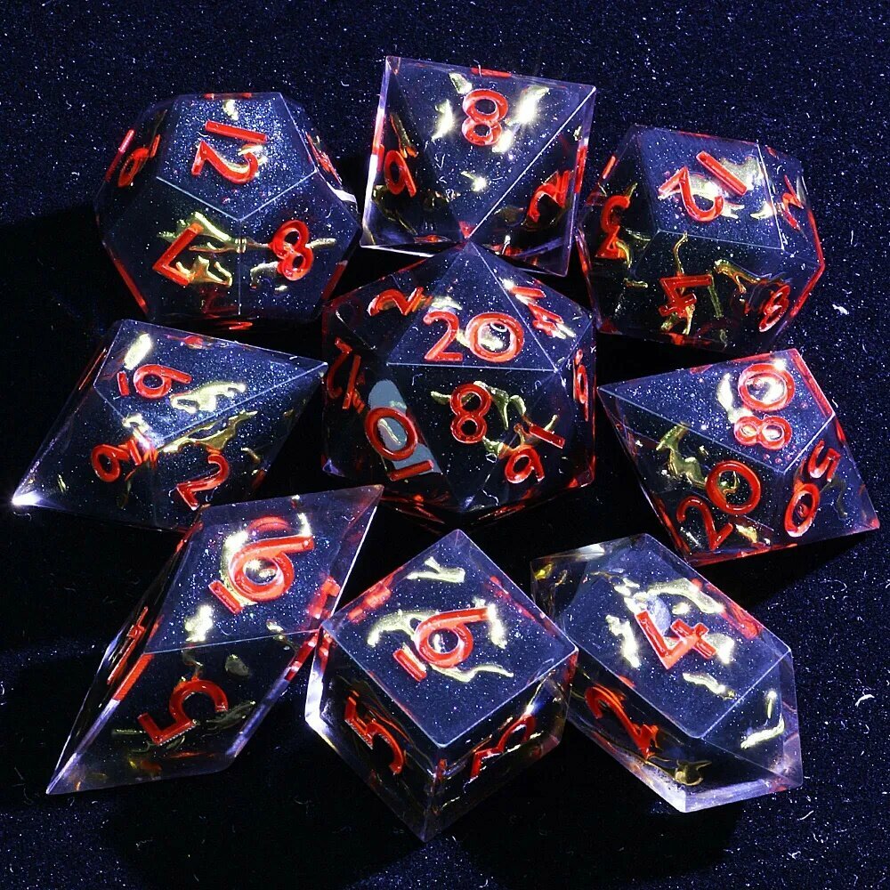 Наборы из 9 полиэдрических смоляных костей D&D: Мираж Обсидианового Глифа Sets of Dice Dungeons & Dragons RPG