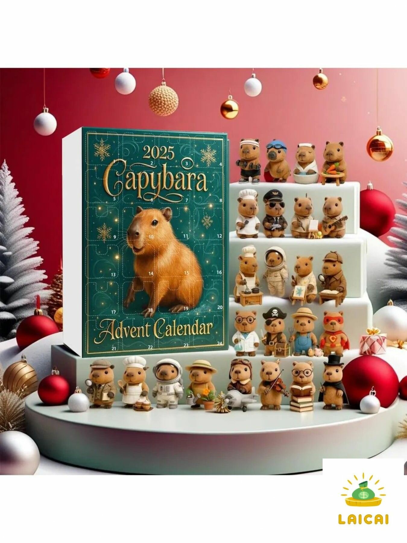 24-дневный рождественский адвент-календарь 2025 года(адвент календарь новогодний/2D акриловые игрушки )