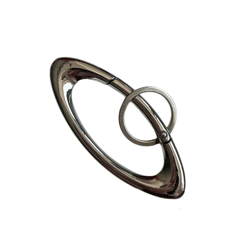 Металлический карабин для ключей, овал стального цвета