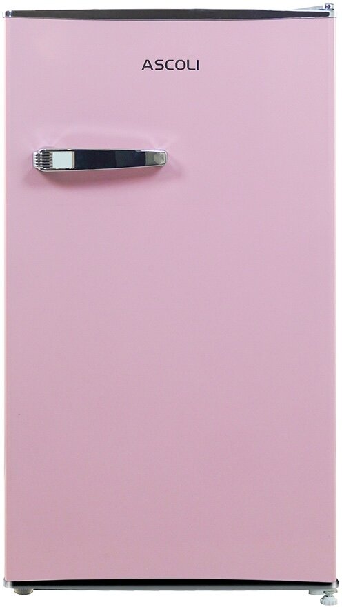 Холодильник Ascoli ADFRD90, однокамерный, ретро дизайн, цвет розовый, 83x47x44 см