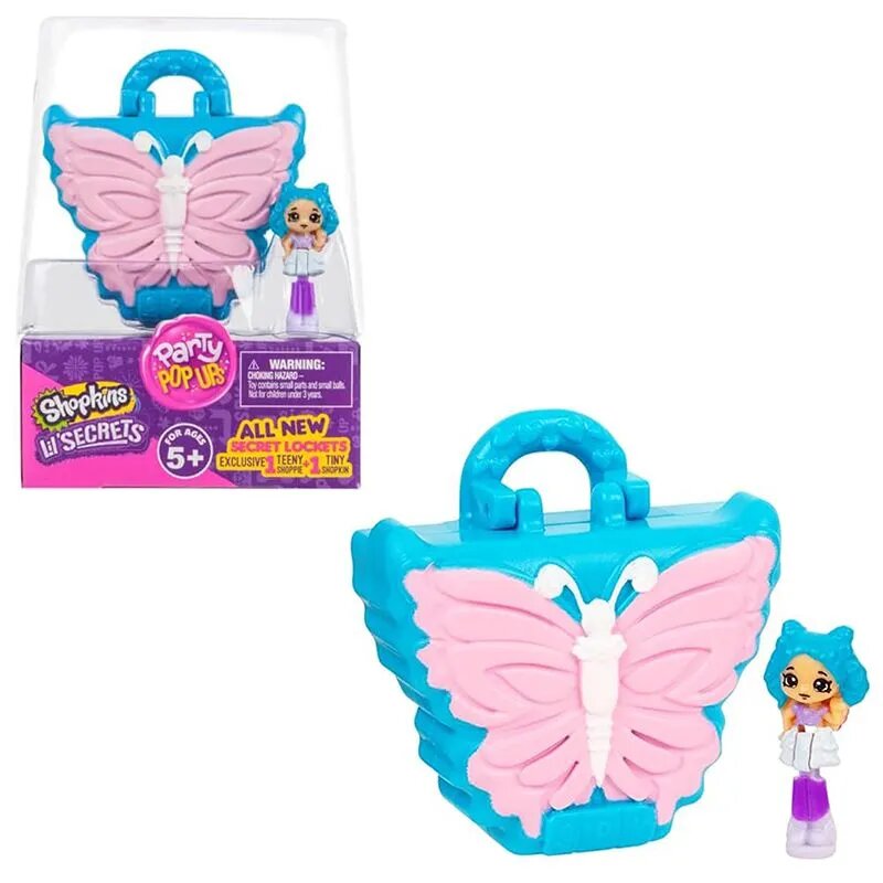 Shopkins Lil' Secrets Party Pop Ups Фигурка для девочек, розовый/голубой, ABS пластик, ПВХ, с секретом