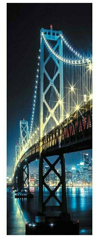 Фотообои Milan Ночной мост, M 112, 100х270 см, виниловые на флизелиновой основе