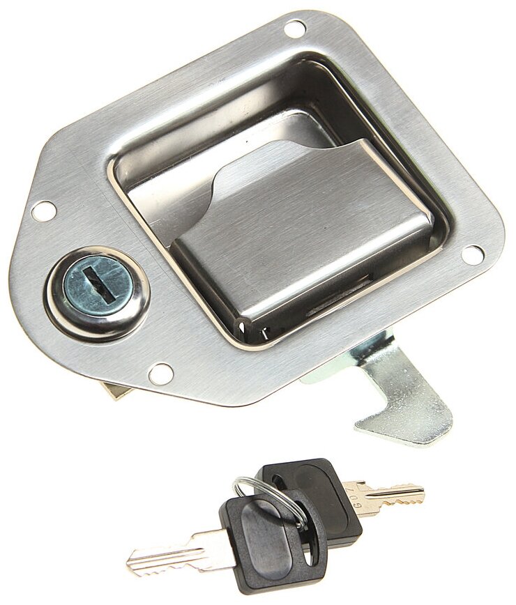 Замок клавишный утопающий с боковым зацепом с ключом ПТ 9032 SS