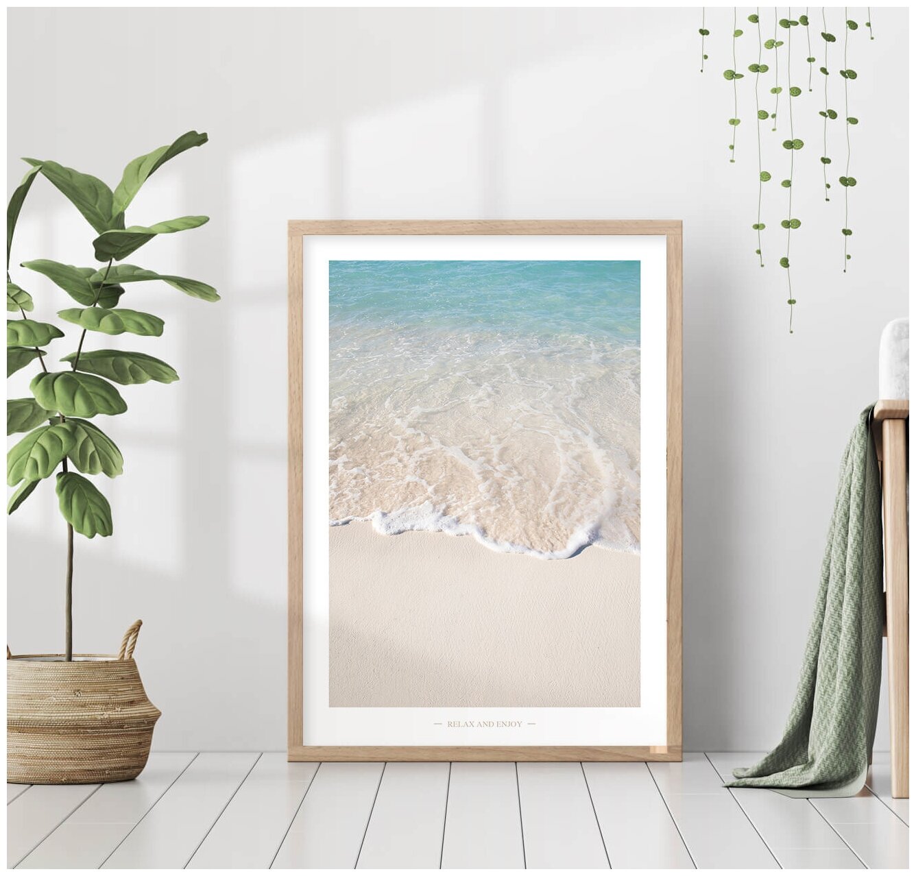 Постер "Море. Белый песок" без рамы 40x50 см на стену для интерьера