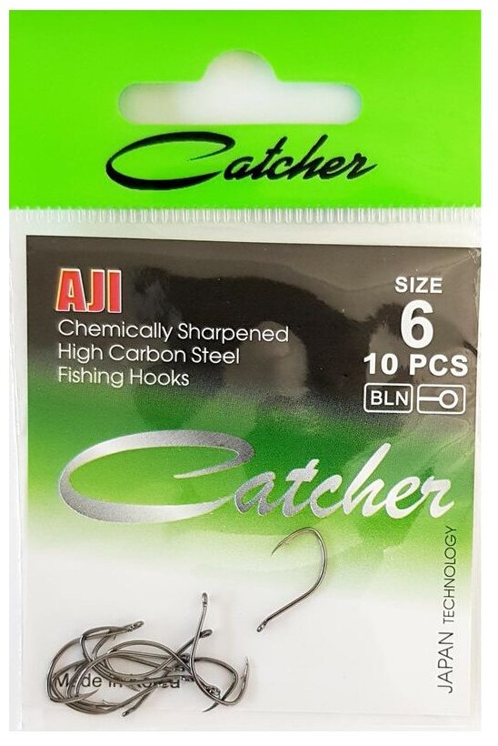 Крючок "Catcher" AJI Size 6 (1 пакетик)