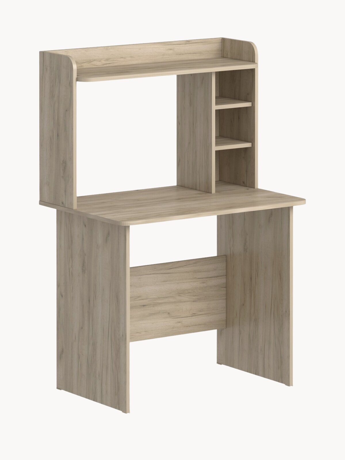 Стол компьютерный BONMEBEL КС-900К, Дуб Крафт Серый, 90х60х134см, с надстройкой