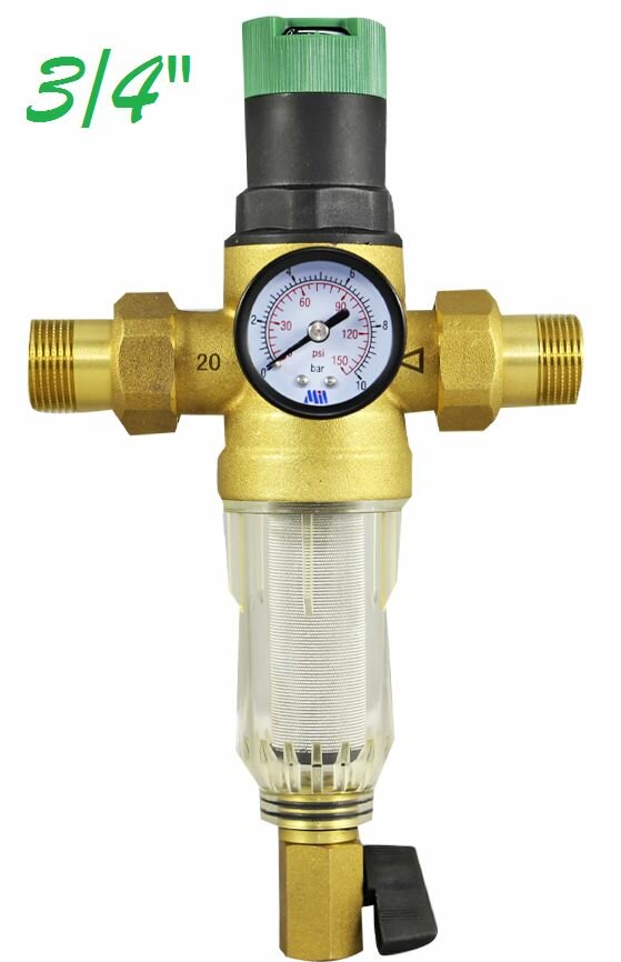 Фильтр Millennium 3/4" самопромывной с редуктором давления, для холодной воды. Арт. FRDС3434