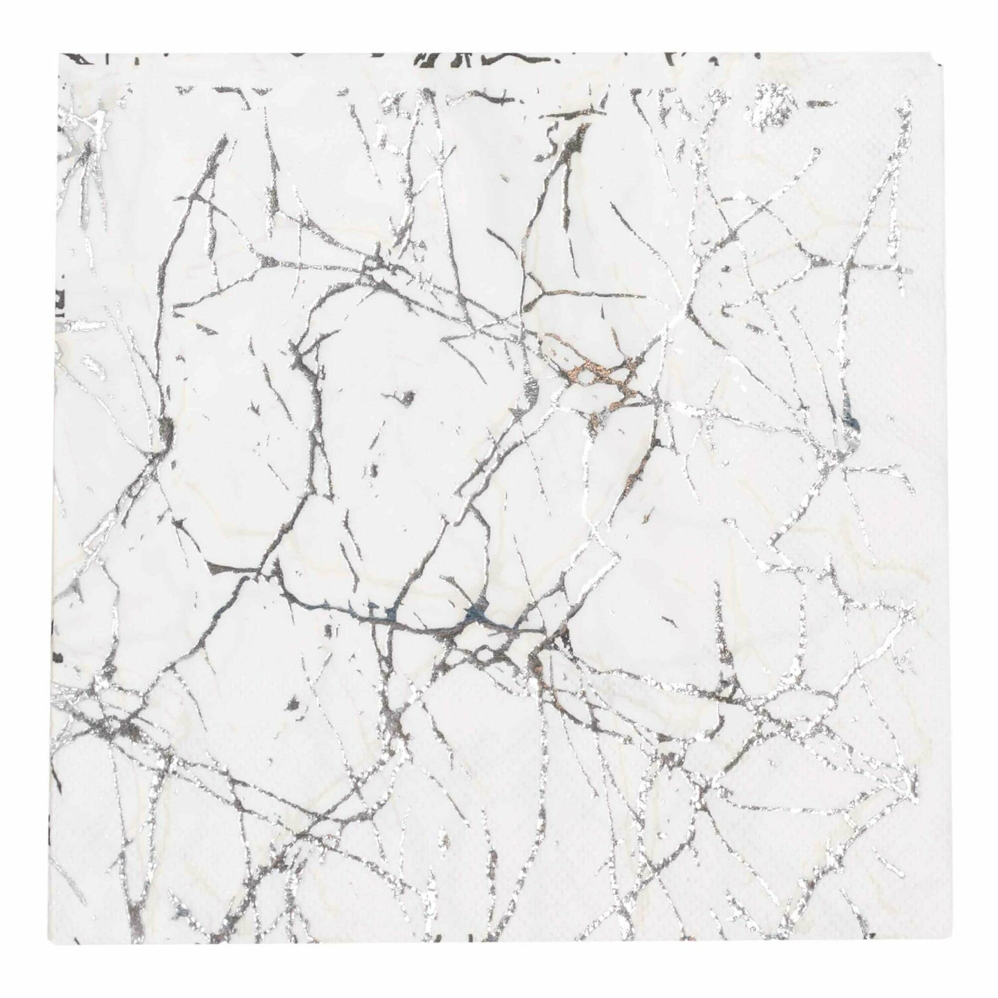 Салфетки бумажные, 33х33 см, 20 шт, белые, Серебристый мрамор, Maniera, Kuchenland