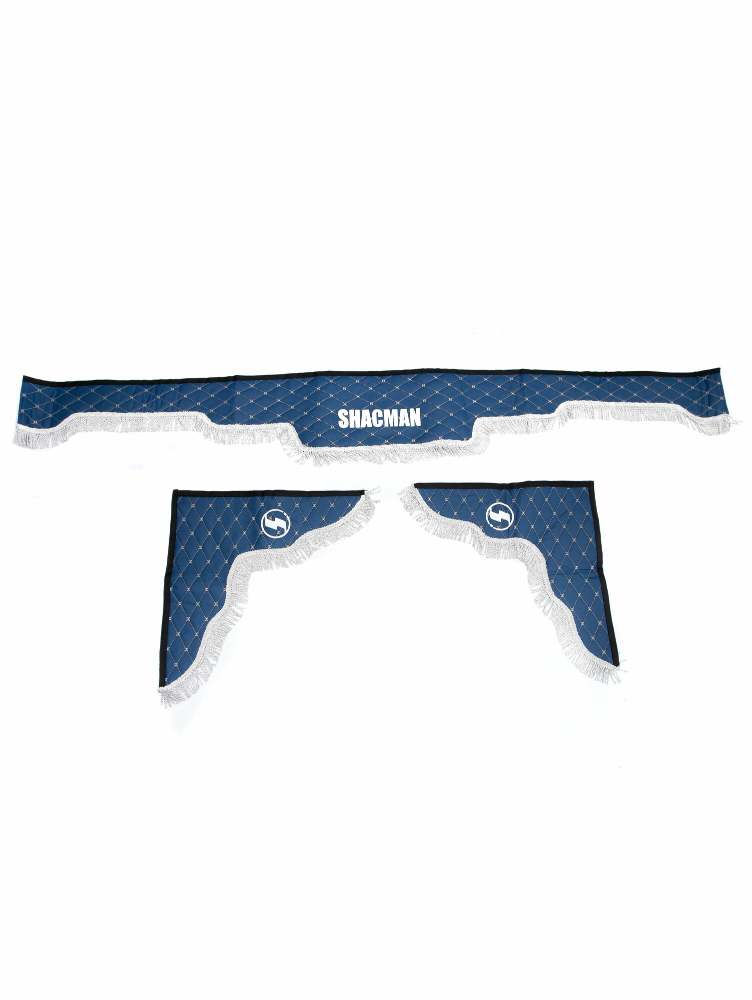 Ламбрекен лобового стекла и углы для Shacman экокожа (Синие)