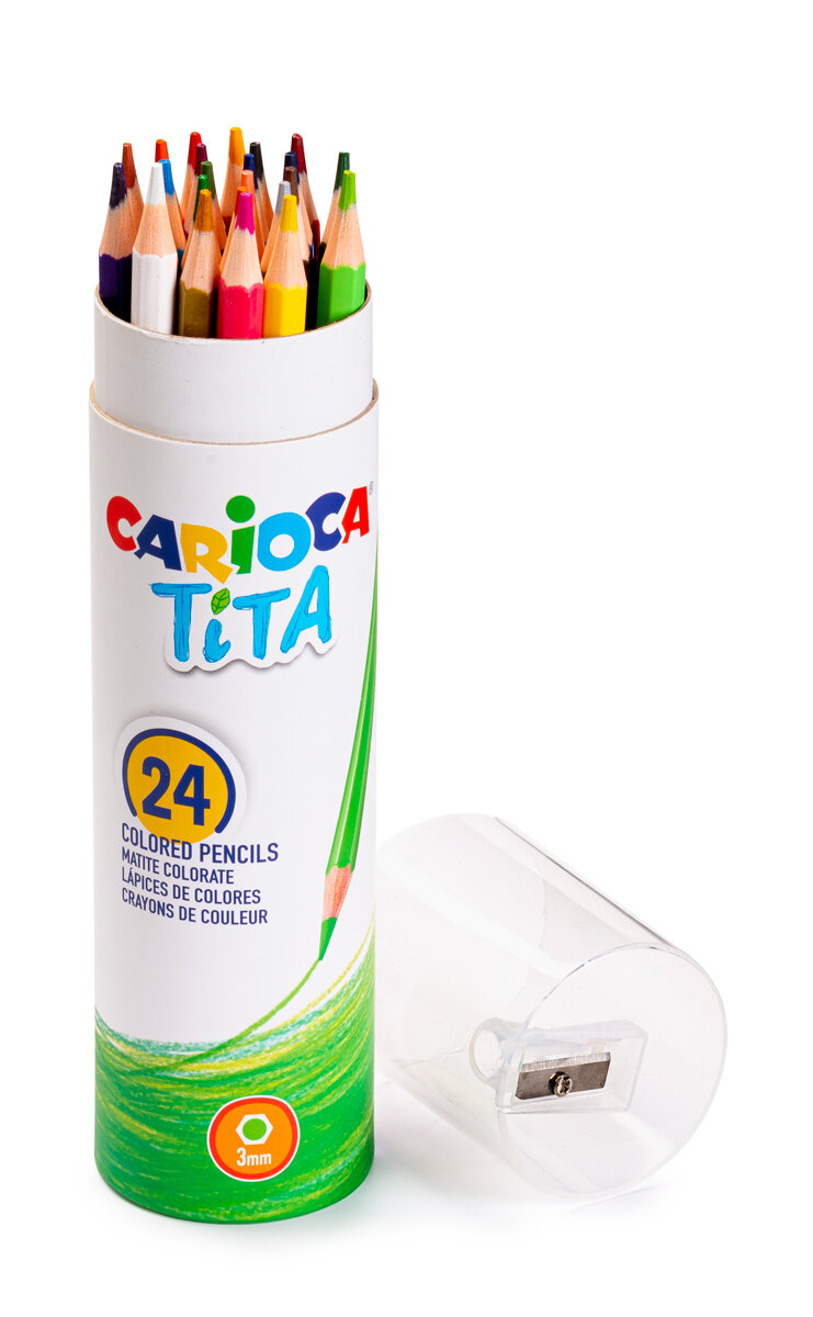 Карандаши цветные пластиковые заточенные "Carioca" "Tita" 24 цвета 43341