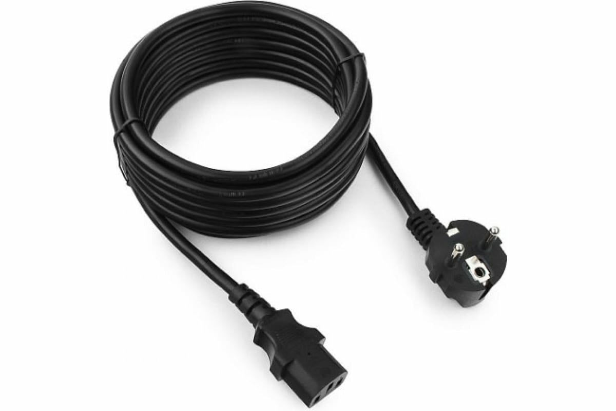 Cablexpert кабель питания Schuko C13, 5 м, 3x1 кв. мм, черный, с заземлением