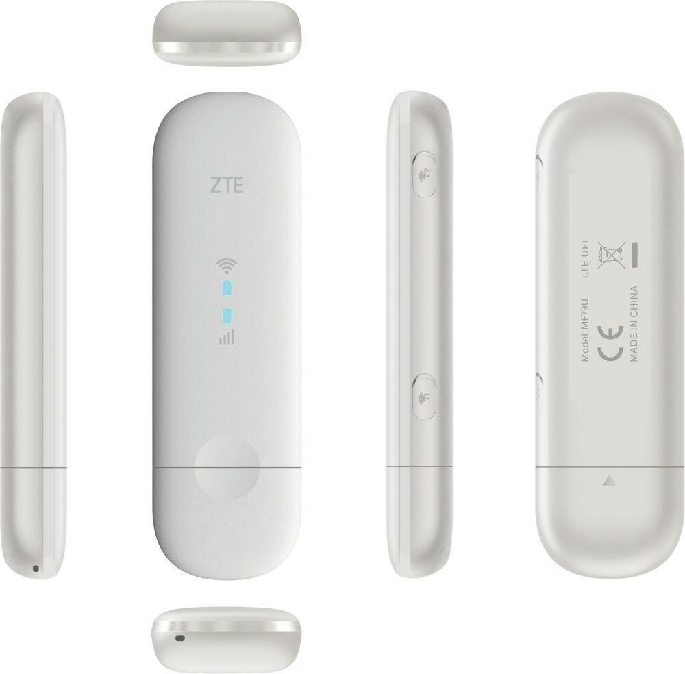 Маршрутизатор ZTE MF79N USB Wi-Fi Firewall +Router , 2G/3G/4G , белый