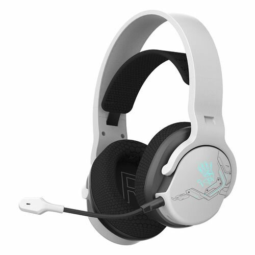 Гарнитура игровая A4TECH Bloody GR370, для компьютера/мобильных устройств, мониторные, Bluetooth/радио/3,5 мм, белый