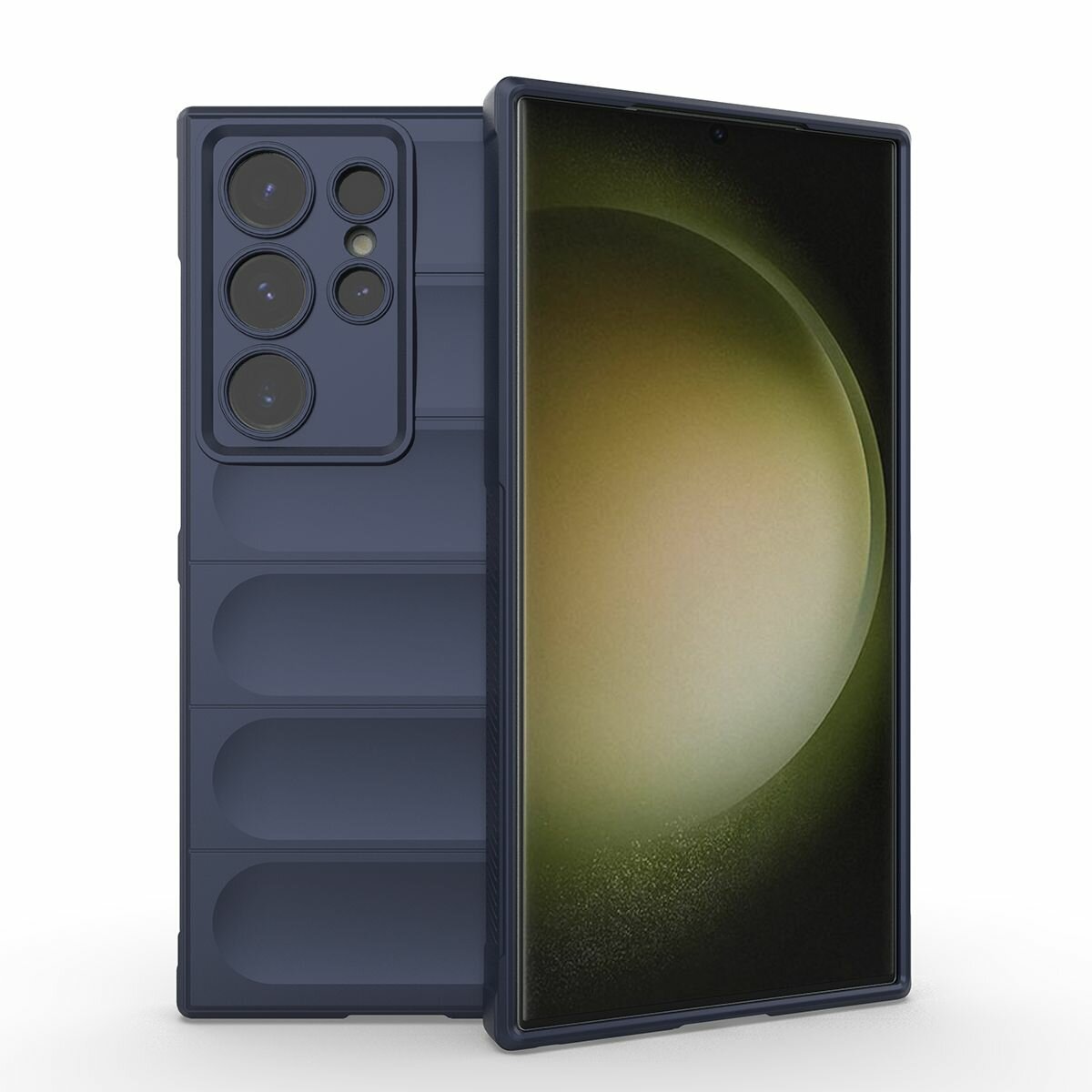 Противоударный чехол Flexible Case для Samsung Galaxy S24 Ultra (синий)