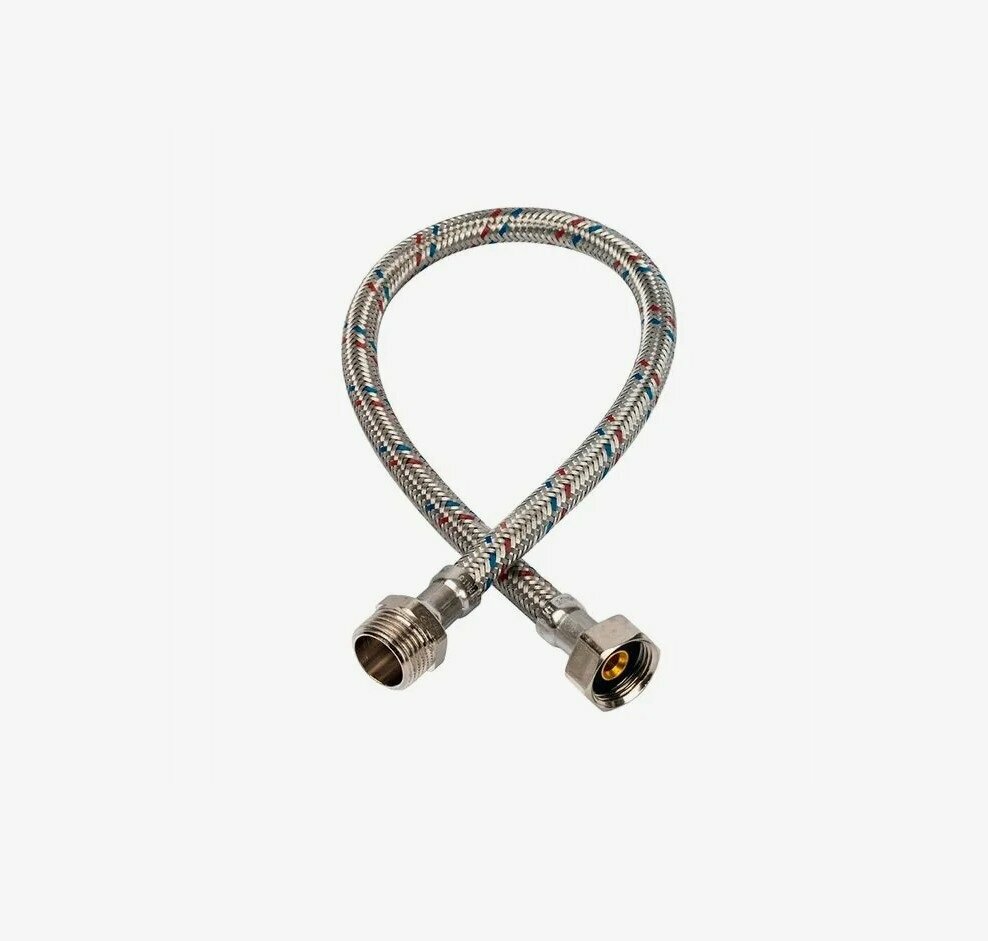 Гибкая подводка для воды 1/2"х1/2", 0,2 м, гайка-штуцер, Victoria