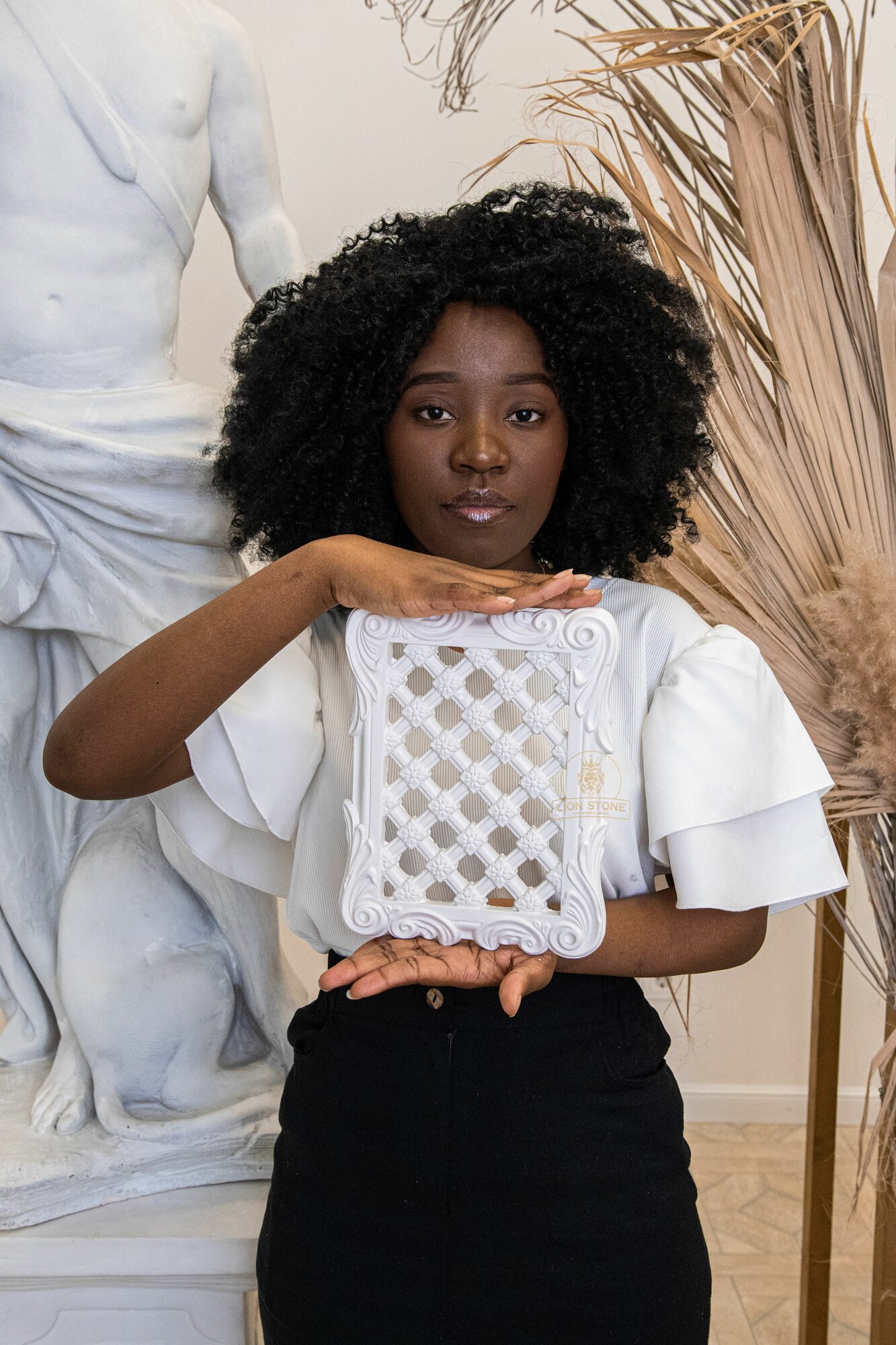 Решетка вентиляционная накладная из гипса, белый матовый цвет, 18х23 см