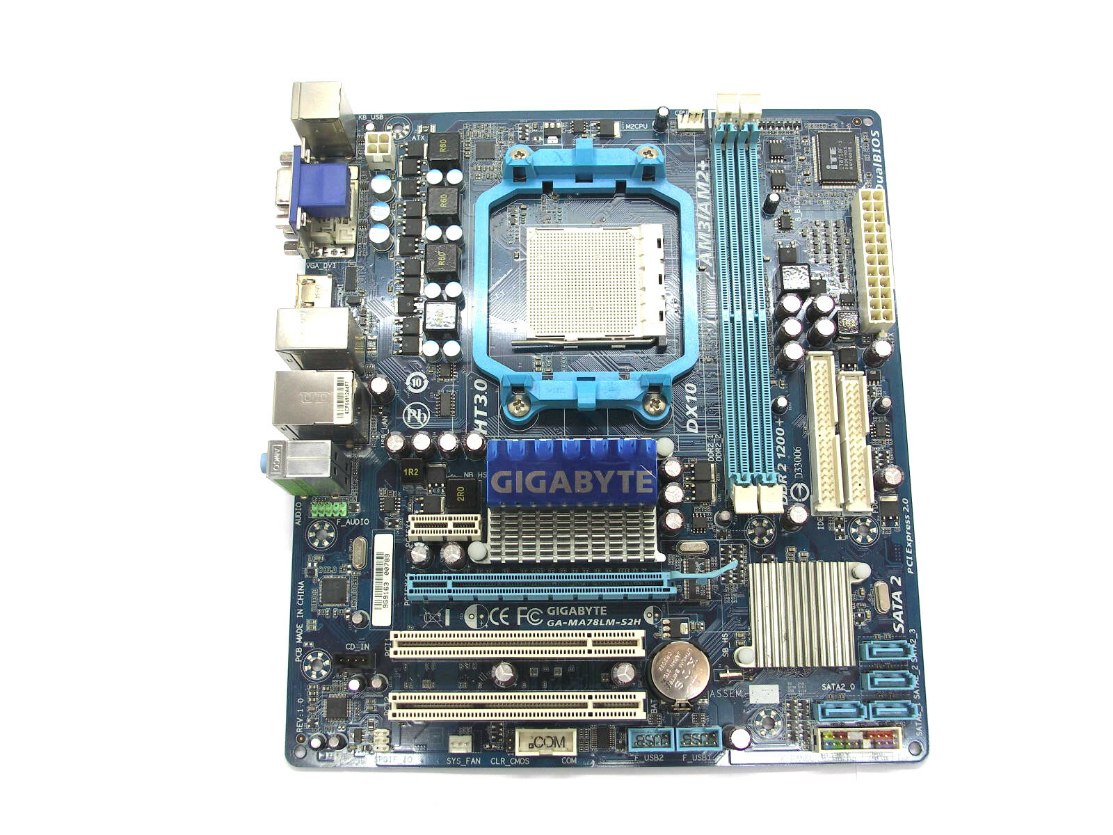 Материнская плата S-AM2+ Gigabyte GA-MА78LM-S2H rev 1.0 PCI-E/SATA/2DDR2/VGA/DVI/Lan/Sb/mATX