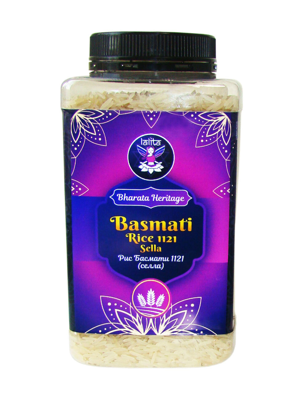 Рис Басмати (Basmati) 1121 (Sella) "Bharata Heritage", Индия / 800 г / пласт. банка / LALITA®