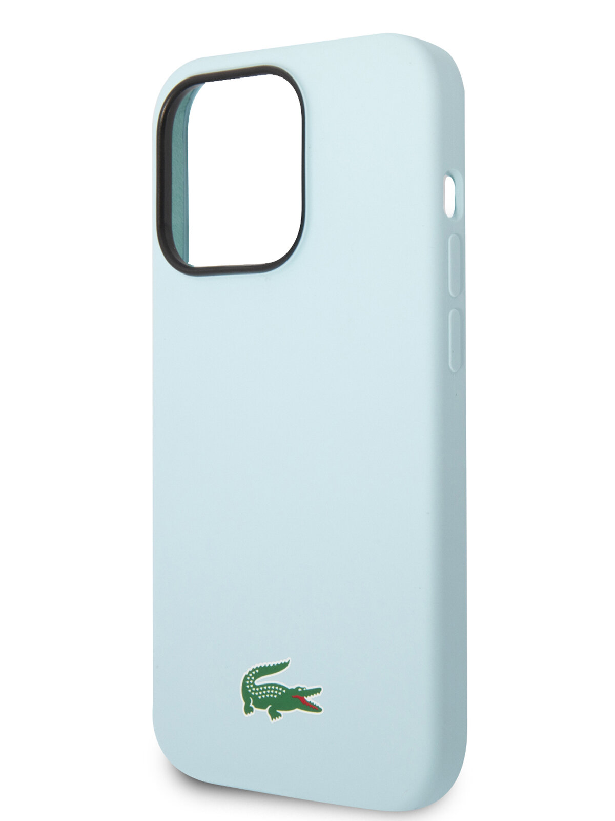 Lacoste для iPhone 15 Pro Max чехол Liquid silicone Croc Logo Hard Light Blue (MagSafe)