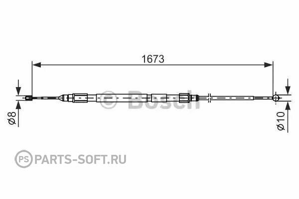BOSCH 1987477948 Трос ручного тормоза L
