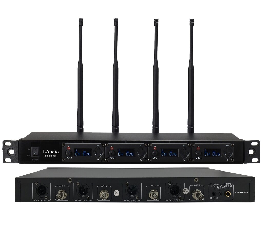 Конференц-система беспроводная, 4 ручных микрофона, LAudio 8000-UH