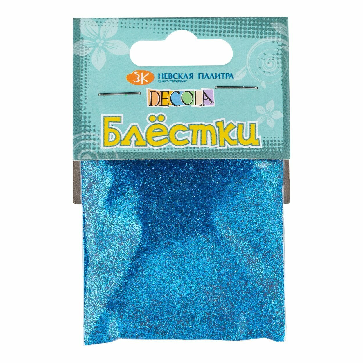 Глиттеры (блестки) декоративные DECOLA 0,3мм небесно-голубой