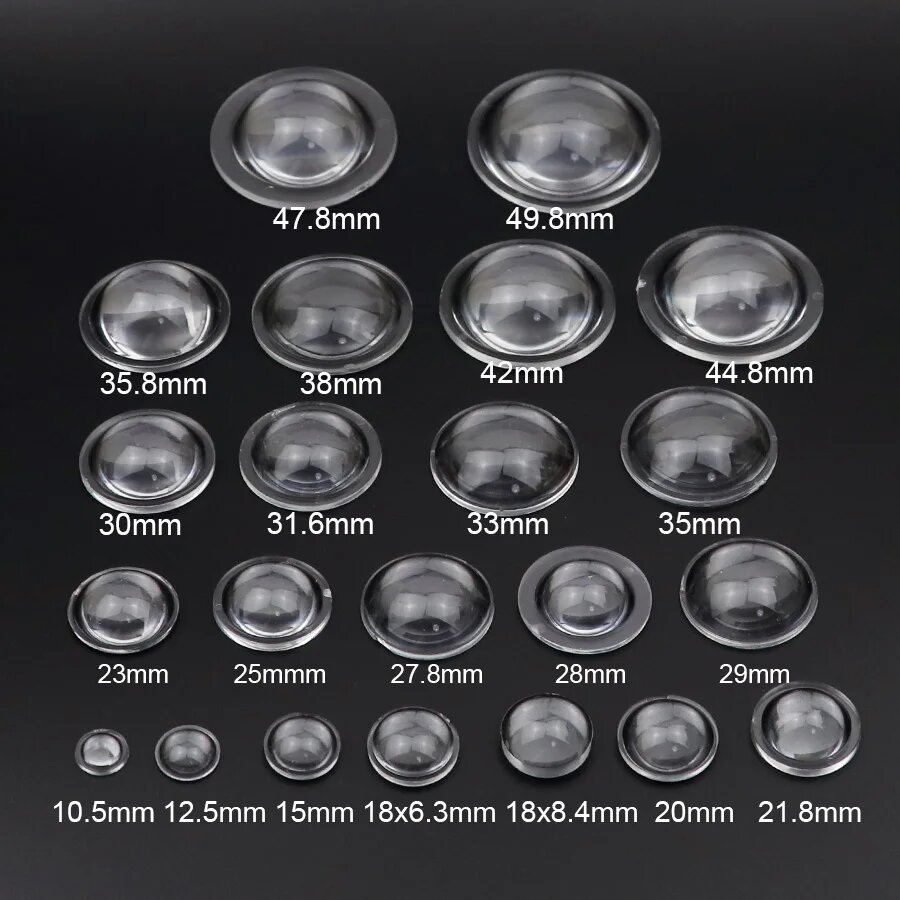 2 шт. Плоские выпуклые абажуры из ПММА для светодиодного фонарика