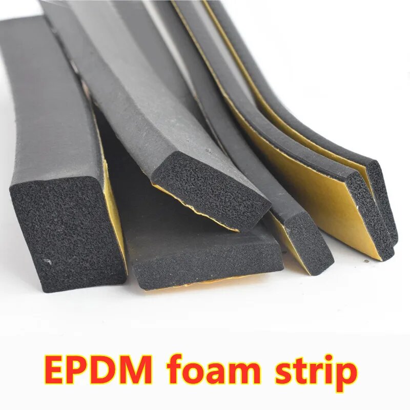 Черная самоклеящаяся звукоизолирующая лента EPDM 2х10 мм 10 м T20mm x W20mm x L2m