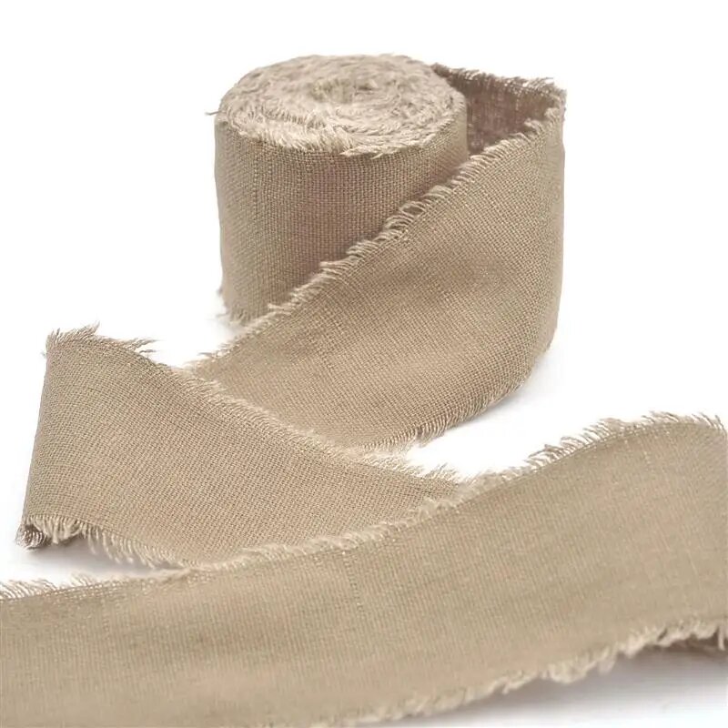 Хлопковая льняная лента 4 см х 5 м