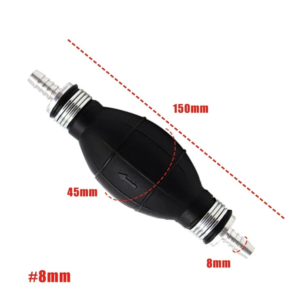 Ручной топливный насос резиновый 150 мм, 8mm, Цвет: 8mm
