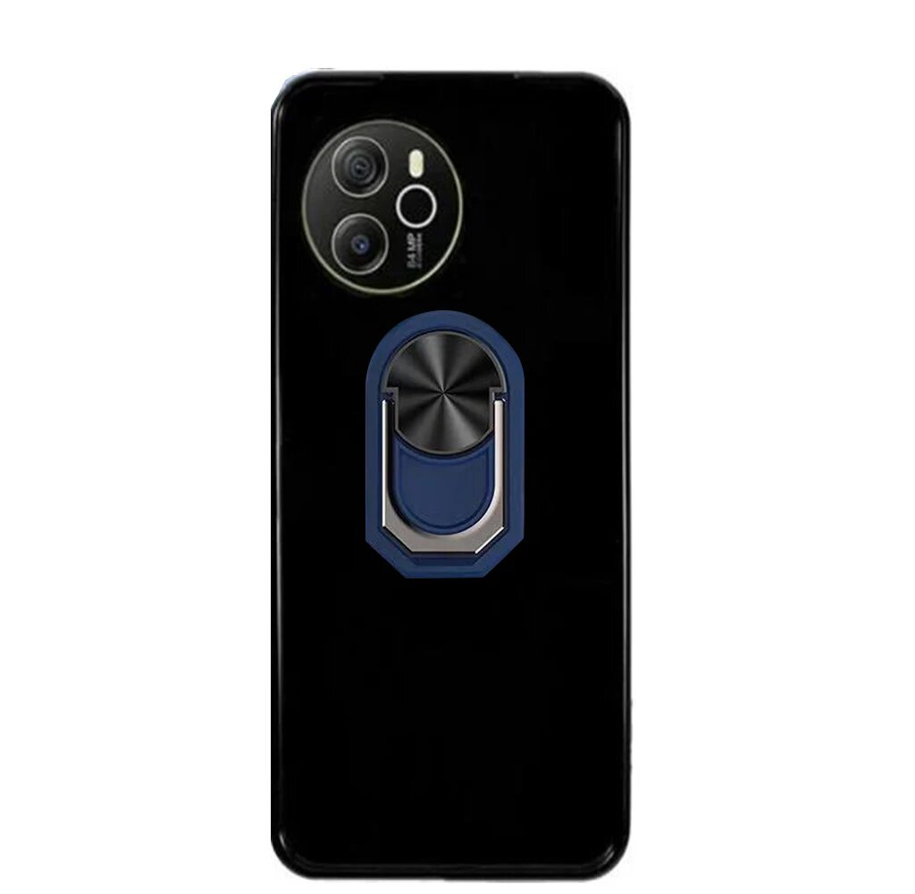 Чехол Blackview Oscal Tiger 12, темно-синий, с кольцом