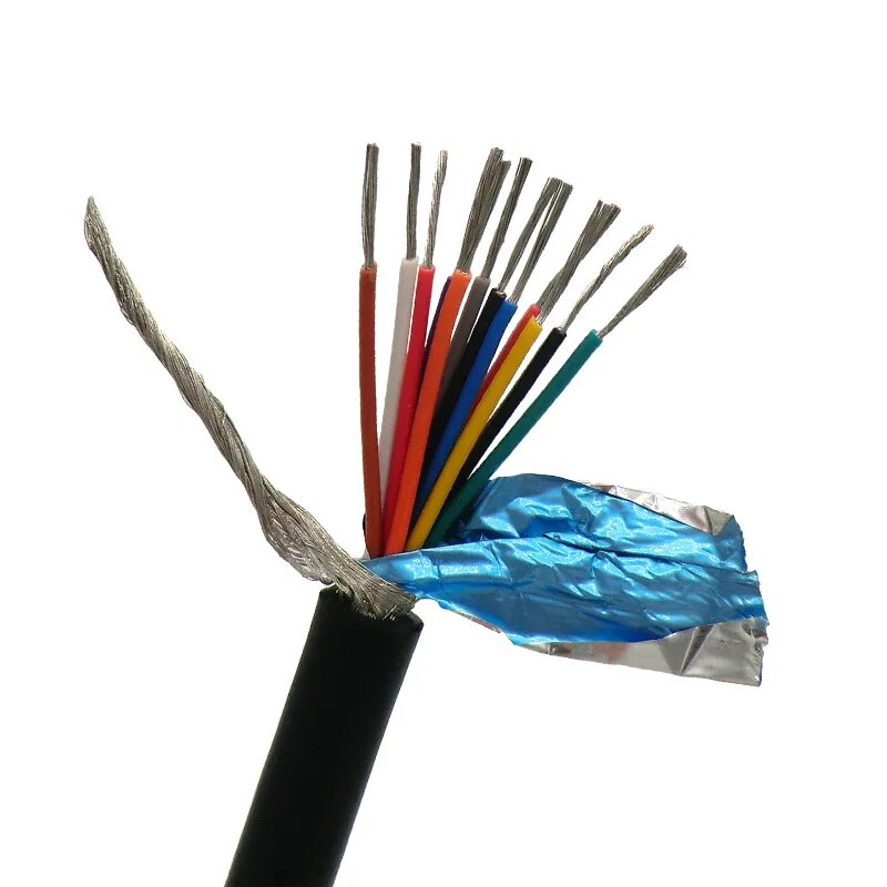 Гибкий экранированный провод медный 1 м 0.3mm2(22AWG), 12 core