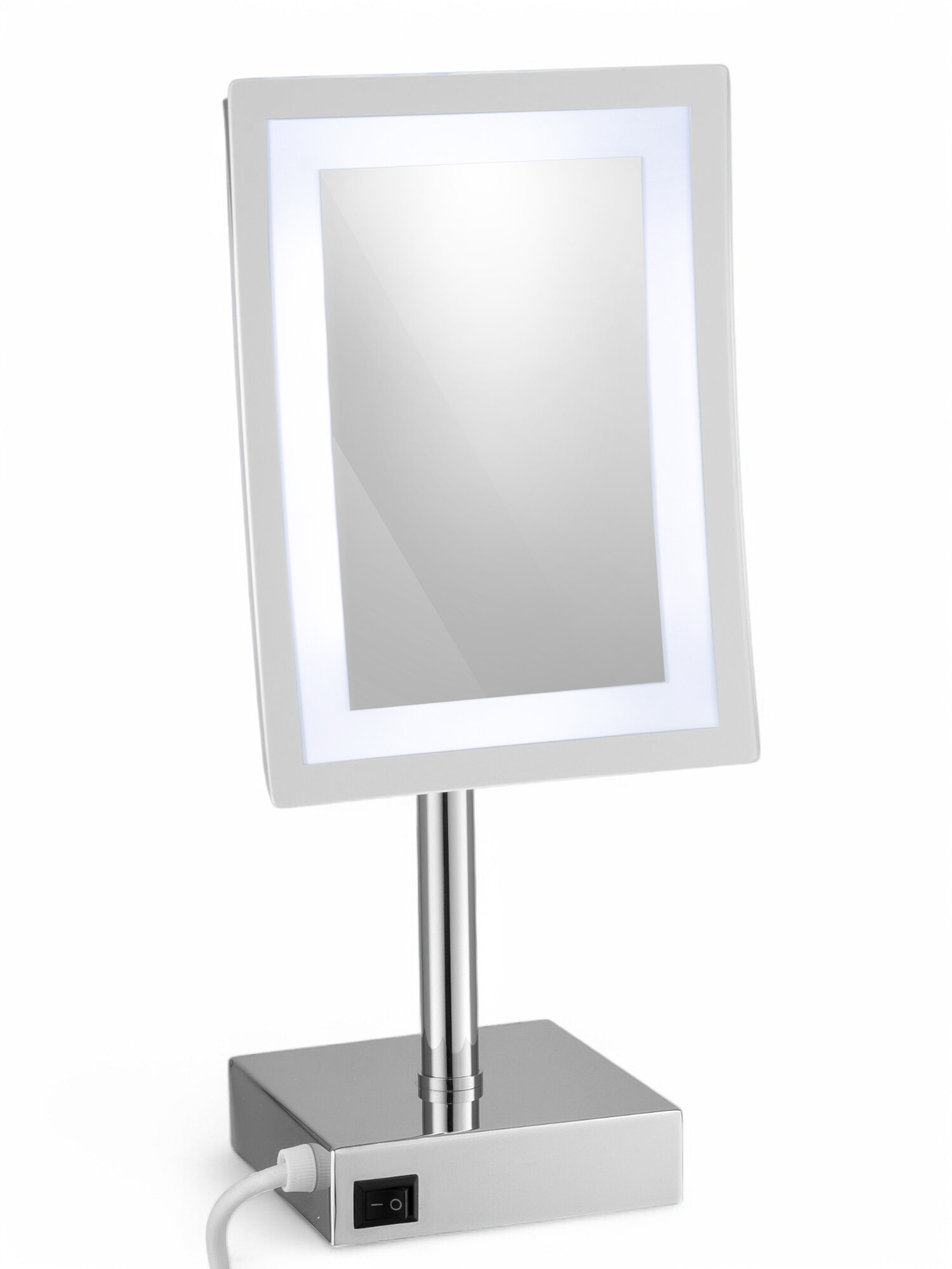 Зеркало 3-х кратное увеличительное настольное с подсветкой прямоугольное 220х150 мм