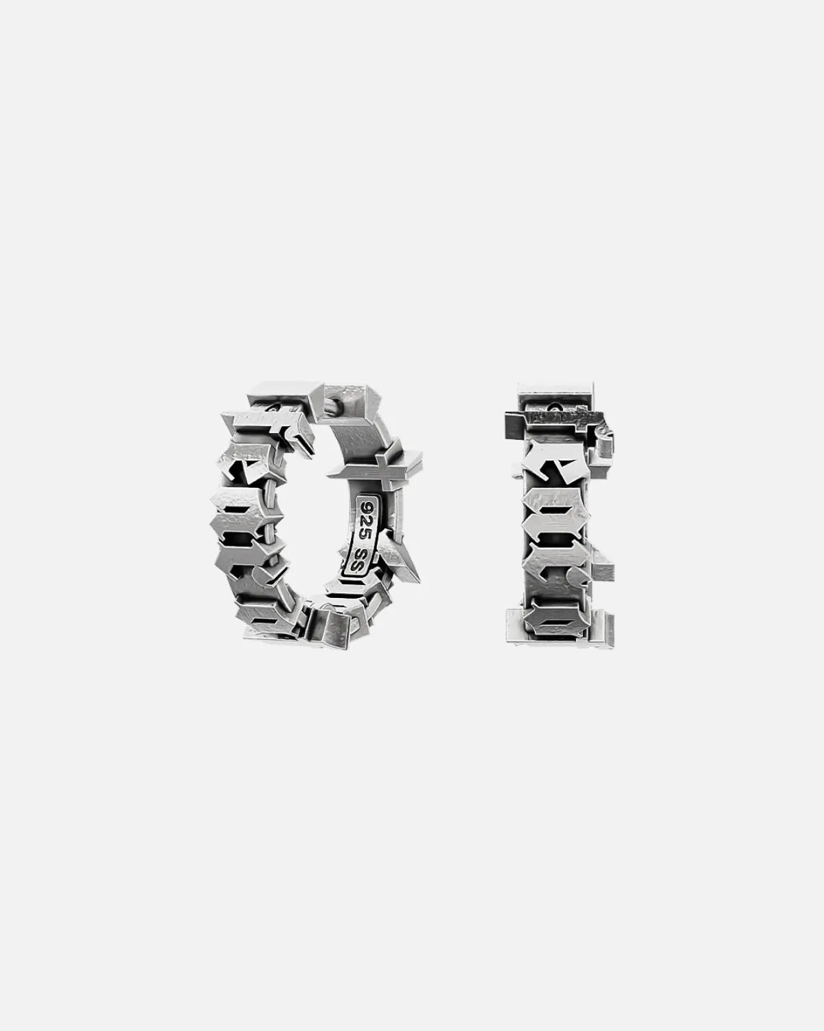 Серьги конго, серебро, 925 проба, чернение